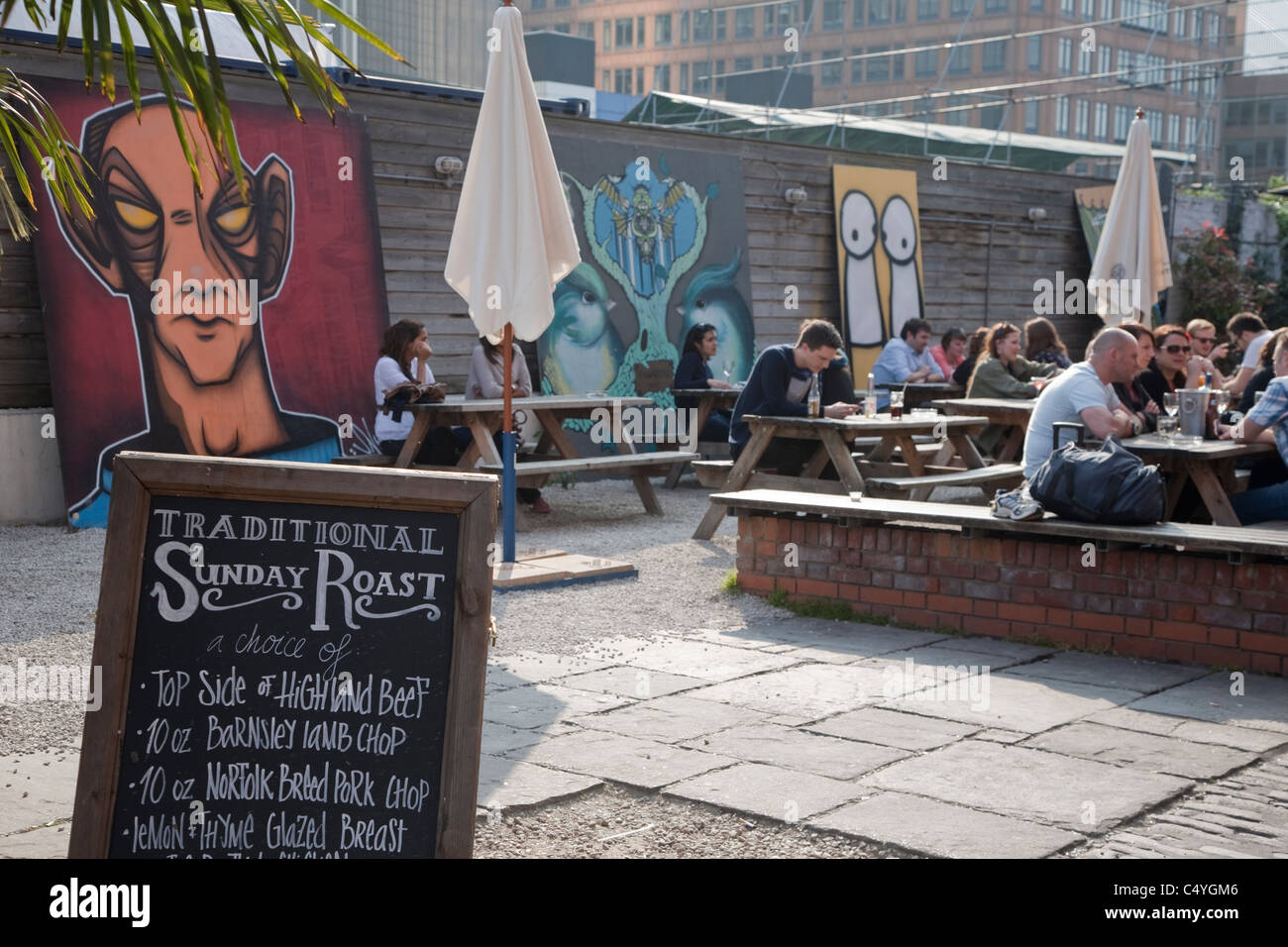 The Light Restaurant and Pub Garden in Shoreditch High Street, London ...