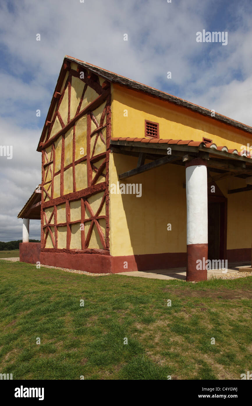 REPRODUCTION ROMAN TOWN HOUSE AT WROXETER ROMAN CITY SITE. SHROPSHIRE ...