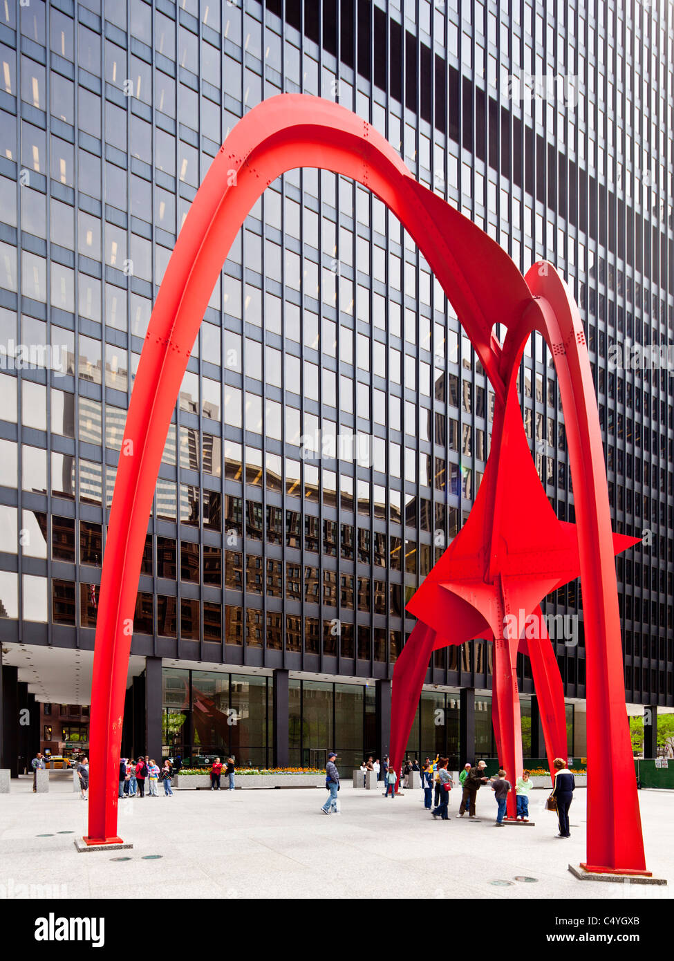 Calder's Flamingo, Chicago Federal Plaza Stock Photo - Alamy