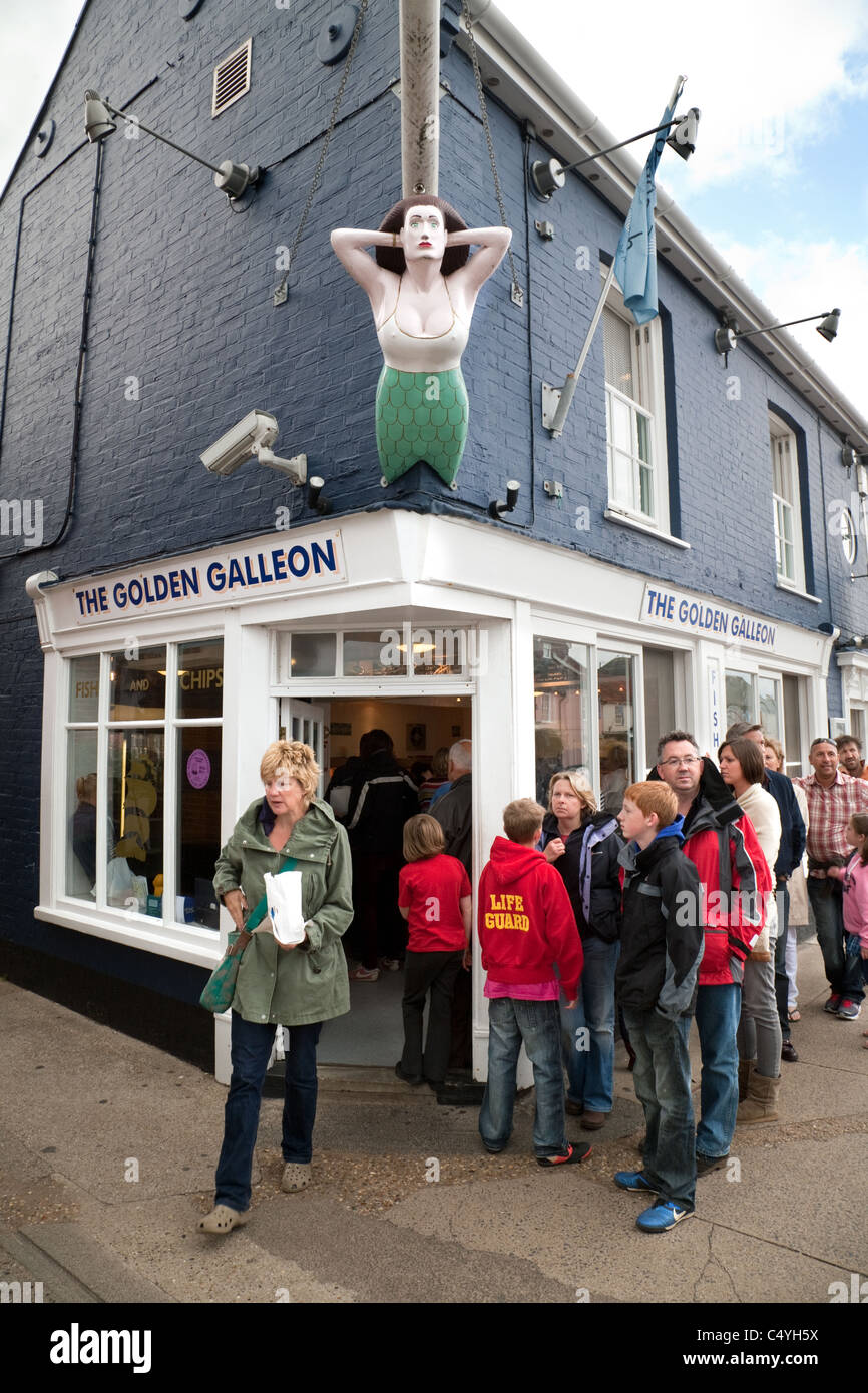 Queues outside the Golden Galleon fish and chip shop, High St ...