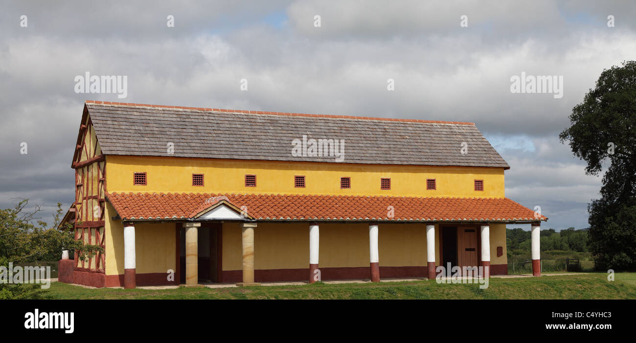 REPRODUCTION ROMAN TOWN HOUSE AT WROXETER ROMAN CITY SITE. SHROPSHIRE ...