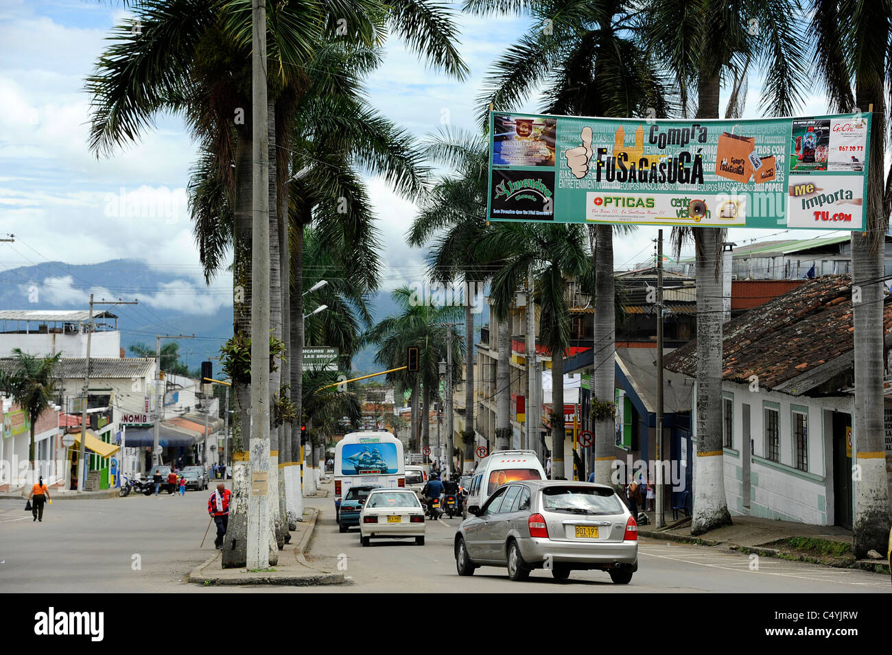 Street scene in Fusagasuga, Colombia Stock Photo - Alamy