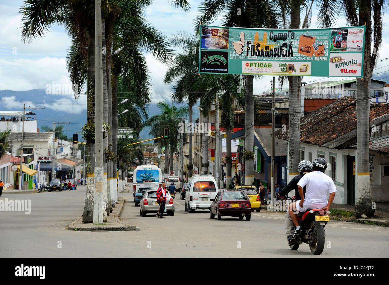 Street scene in Fusagasuga, Colombia Stock Photo - Alamy