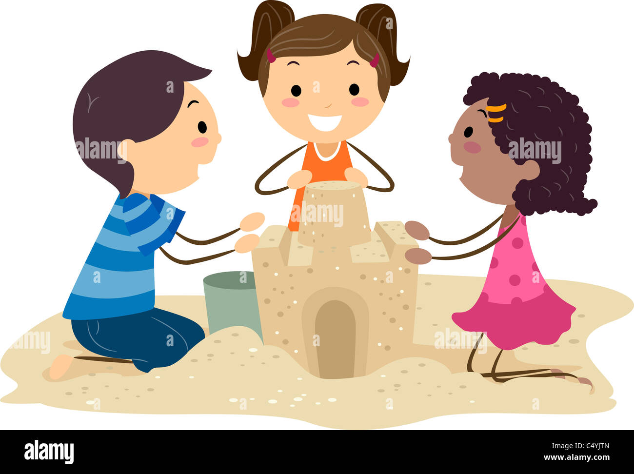 Building A Sandcastle Clipart