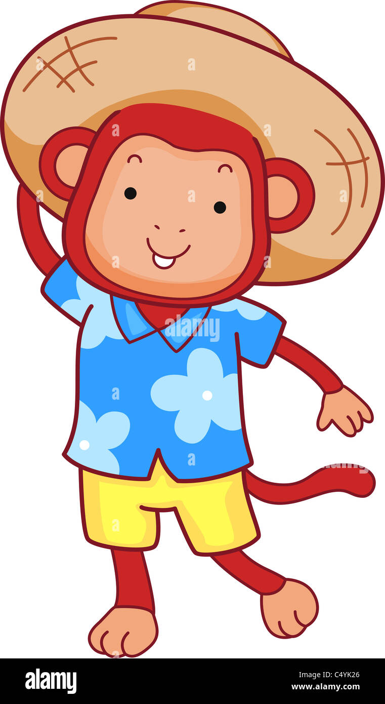 Cartoon monkey wearing hat hi-res stock photography and images - Alamy