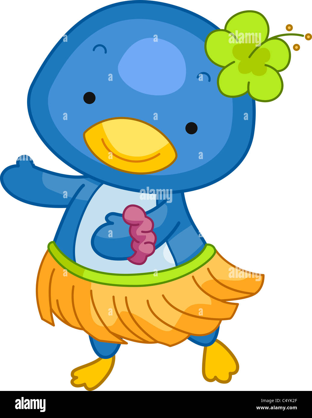 Illustration of a Penguin Dancing the Hula Stock Photo - Alamy