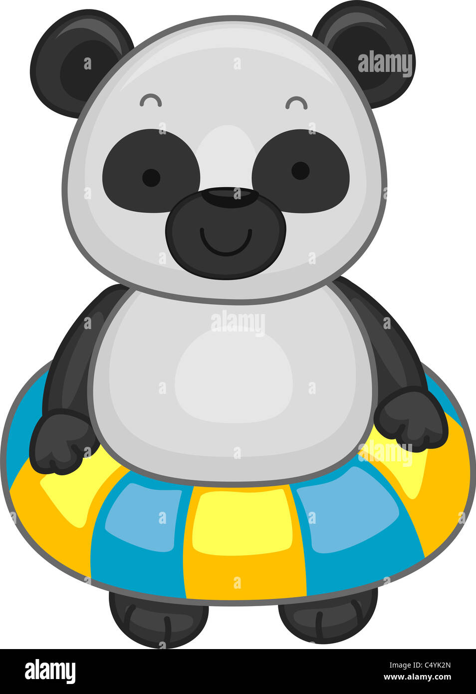 Illustration of a Panda Wearing a Flotation Device Stock Photo - Alamy