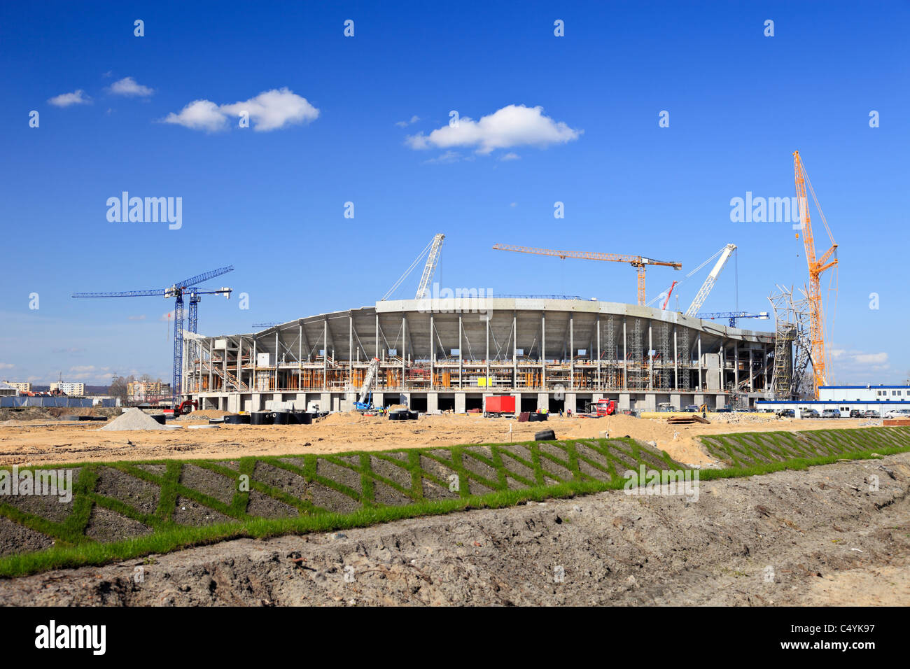 The construction of football stadium for the European Championship 2012 ...
