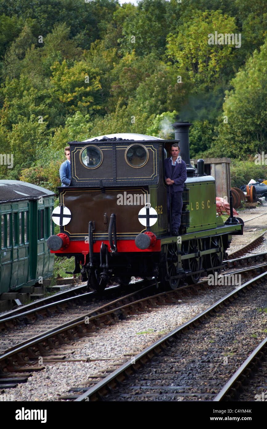 Train engine LBSC 662 Martello reversing to connect to carriages at ...