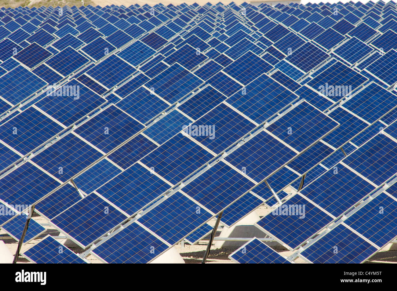 Detail of a huge solar field Stock Photo - Alamy