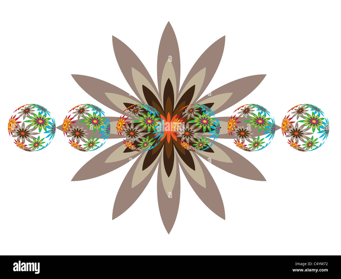 The glass spheres with spring flowers Stock Photo - Alamy