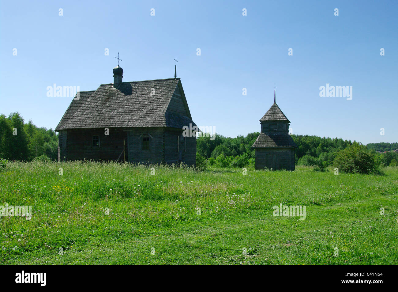 Old village church Stock Photo - Alamy