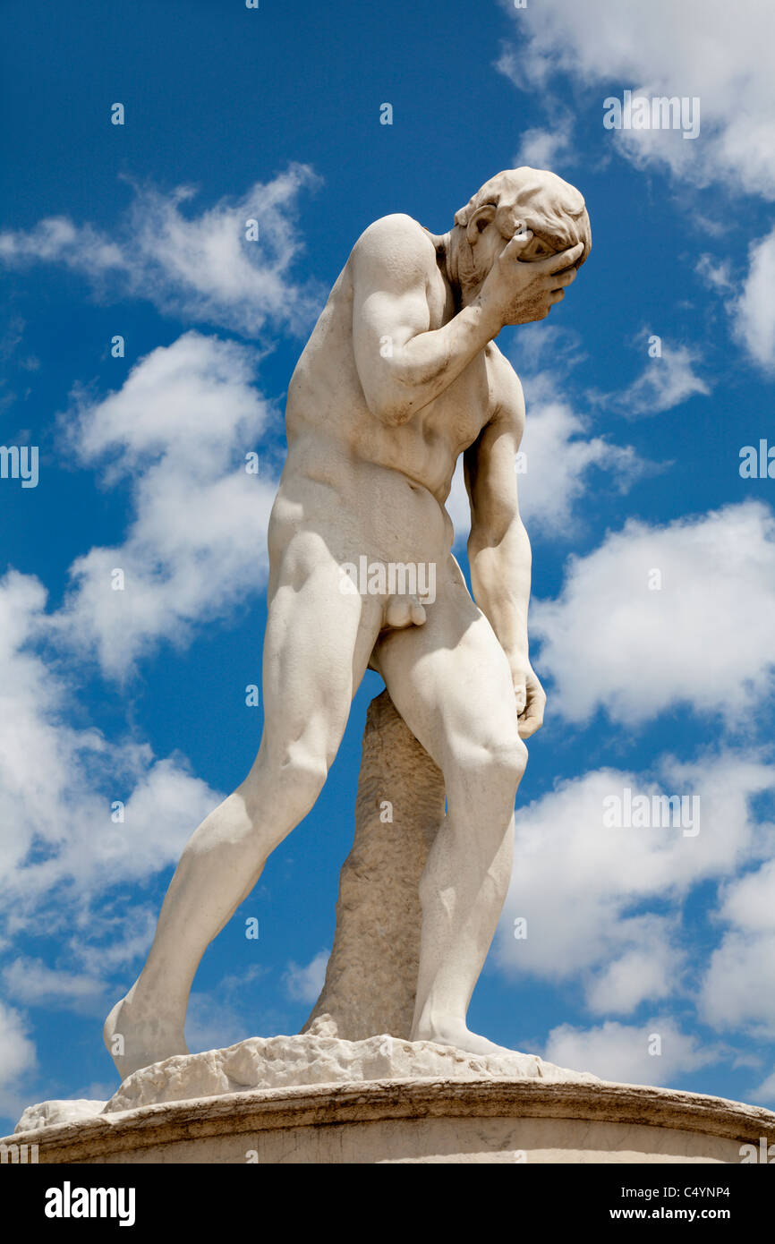 Paris - Cain statue by Henri Vidal from Tuileries garden Stock Photo ...
