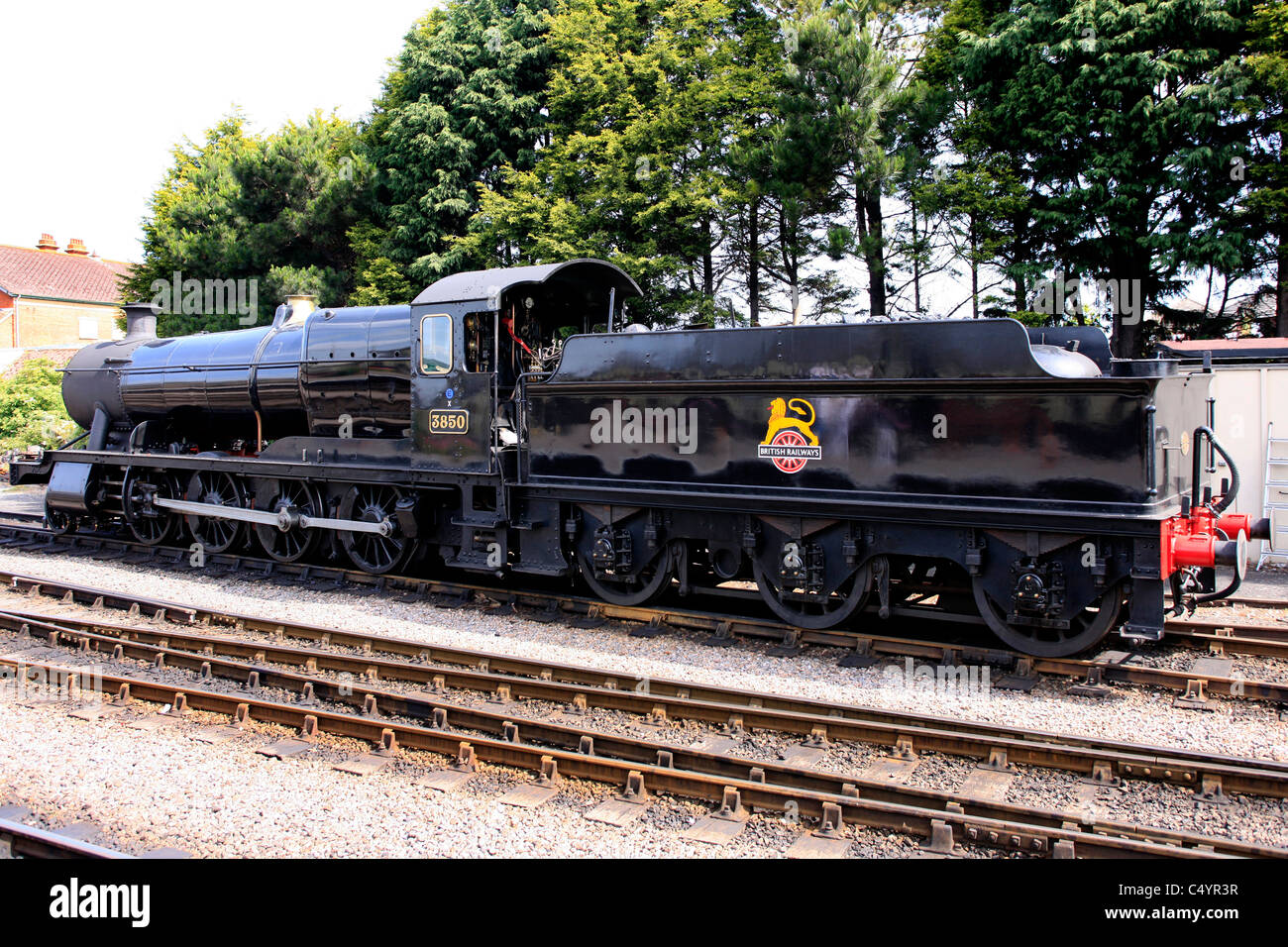 Black 2-8-0 Steam Locomotive at Minehead Station in Somerset Stock ...