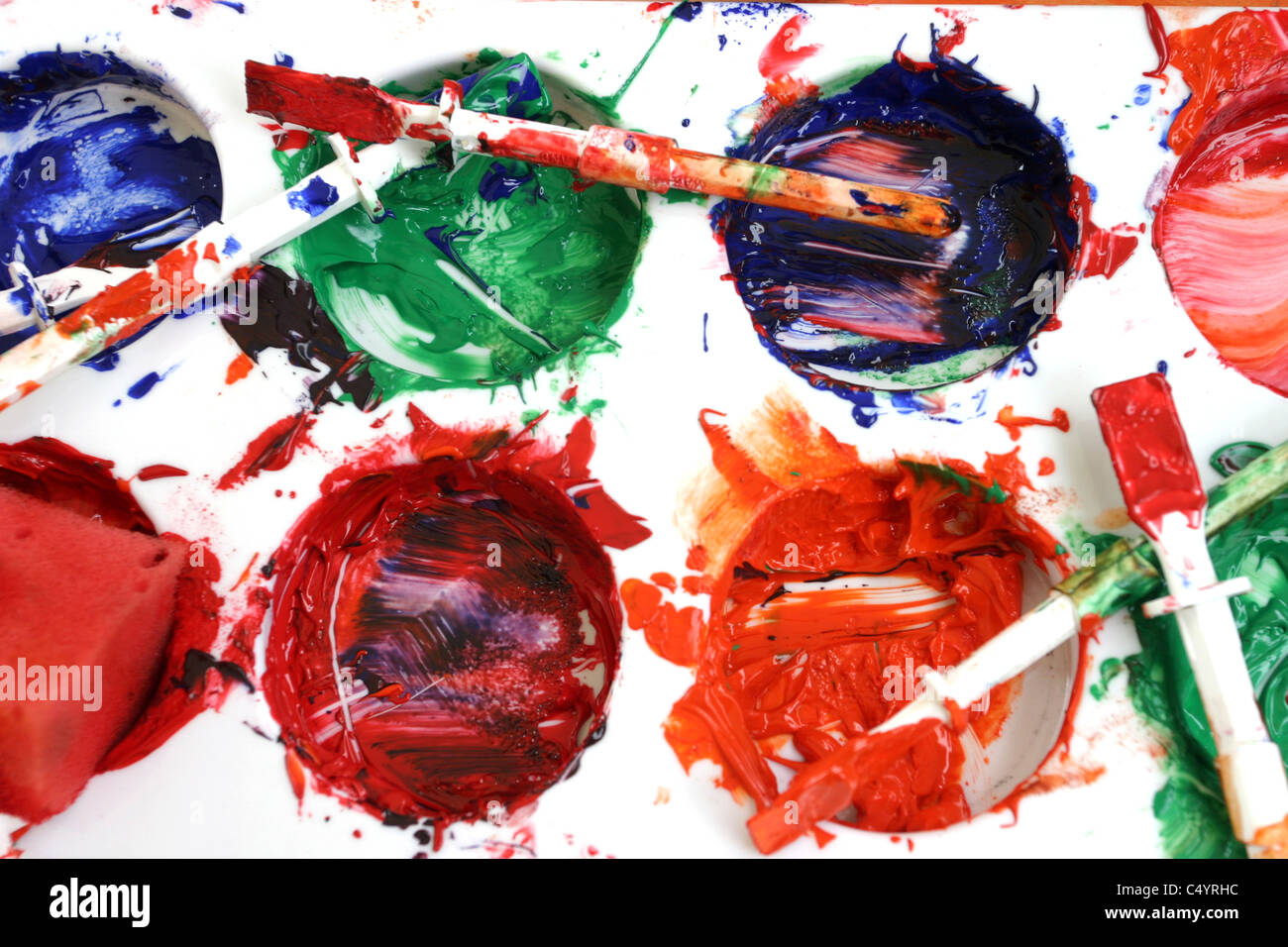 Kids Paint Palette Stock Photo - Alamy