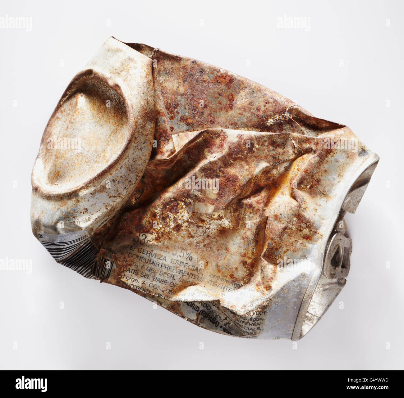 Flattened discarted can Stock Photo - Alamy