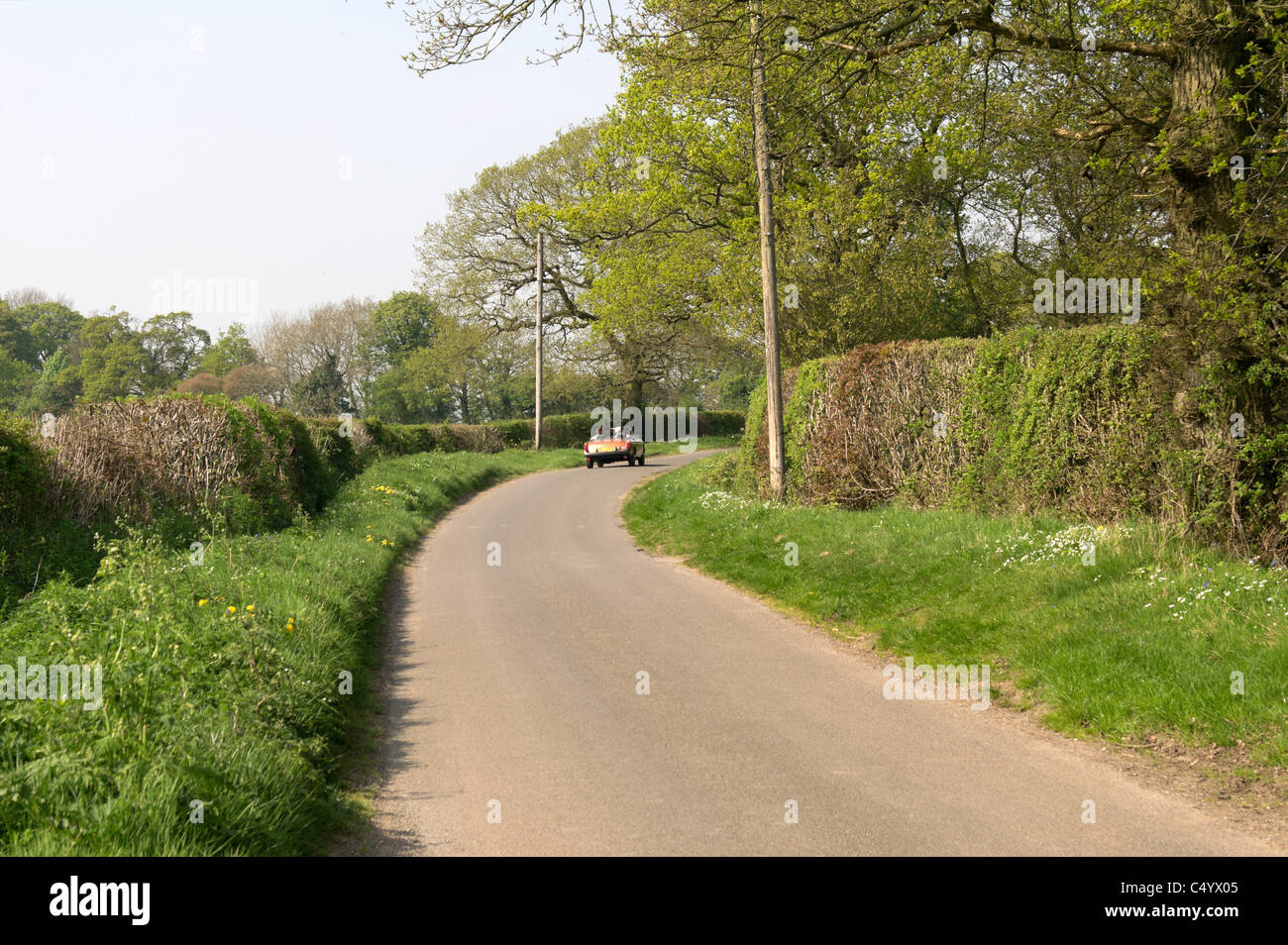 country lane estate warwickshire midlands england uk Stock Photo - Alamy