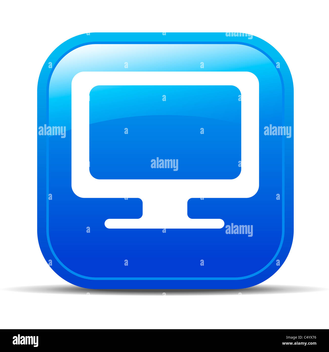 Computer TV Internet button Icon Stock Photo - Alamy