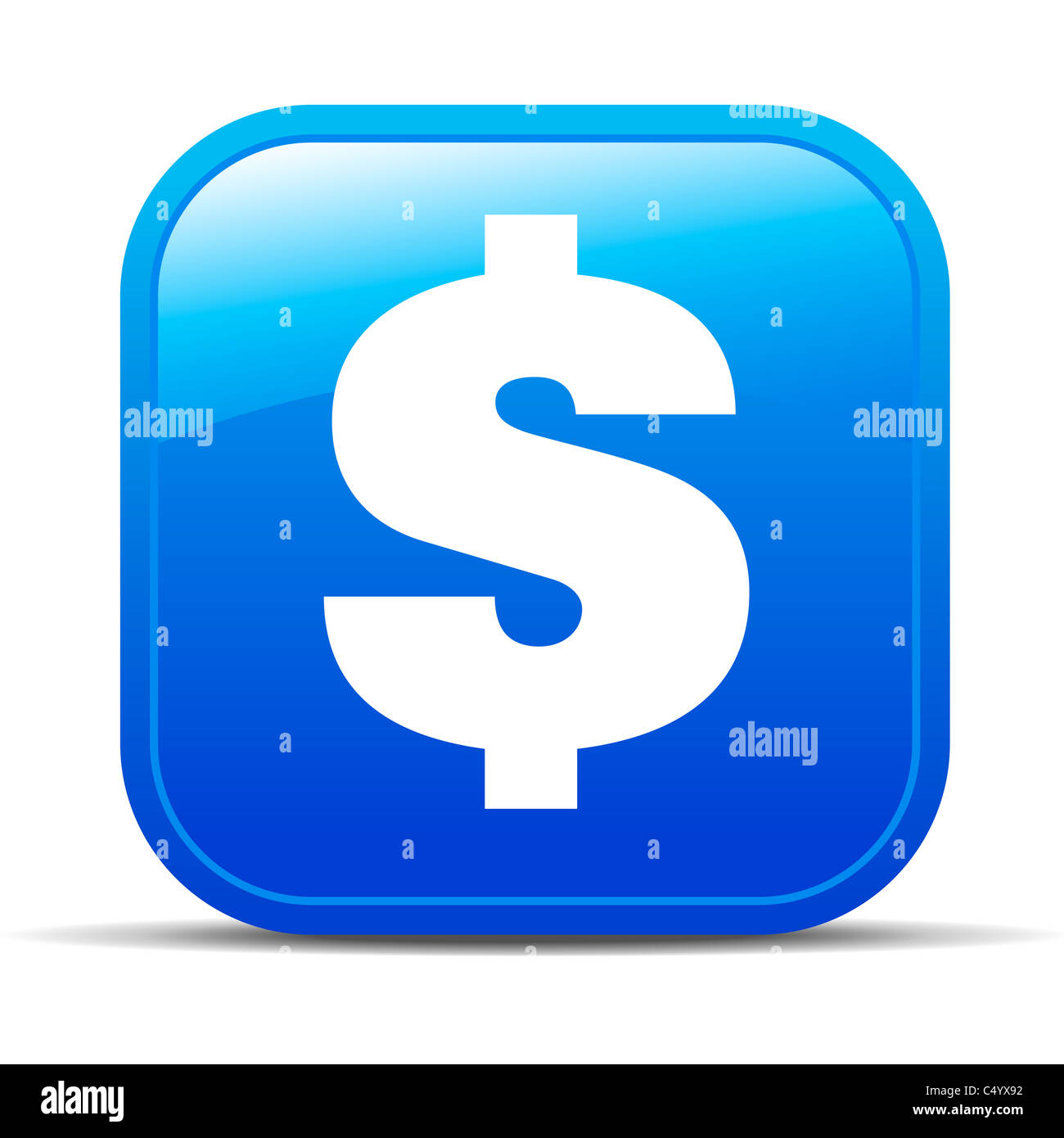 Dollar, Internet button Icon Stock Photo - Alamy
