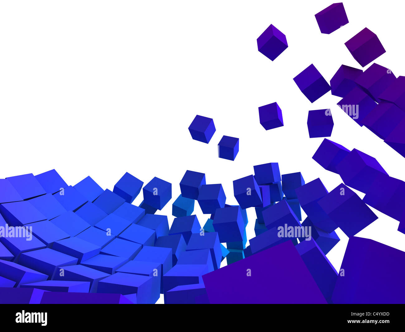 3d illustration green cubes matrix hi-res stock photography and images ...