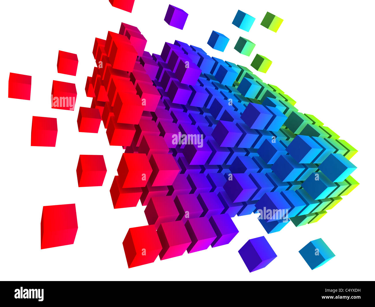 3d illustration green cubes matrix hi-res stock photography and images ...
