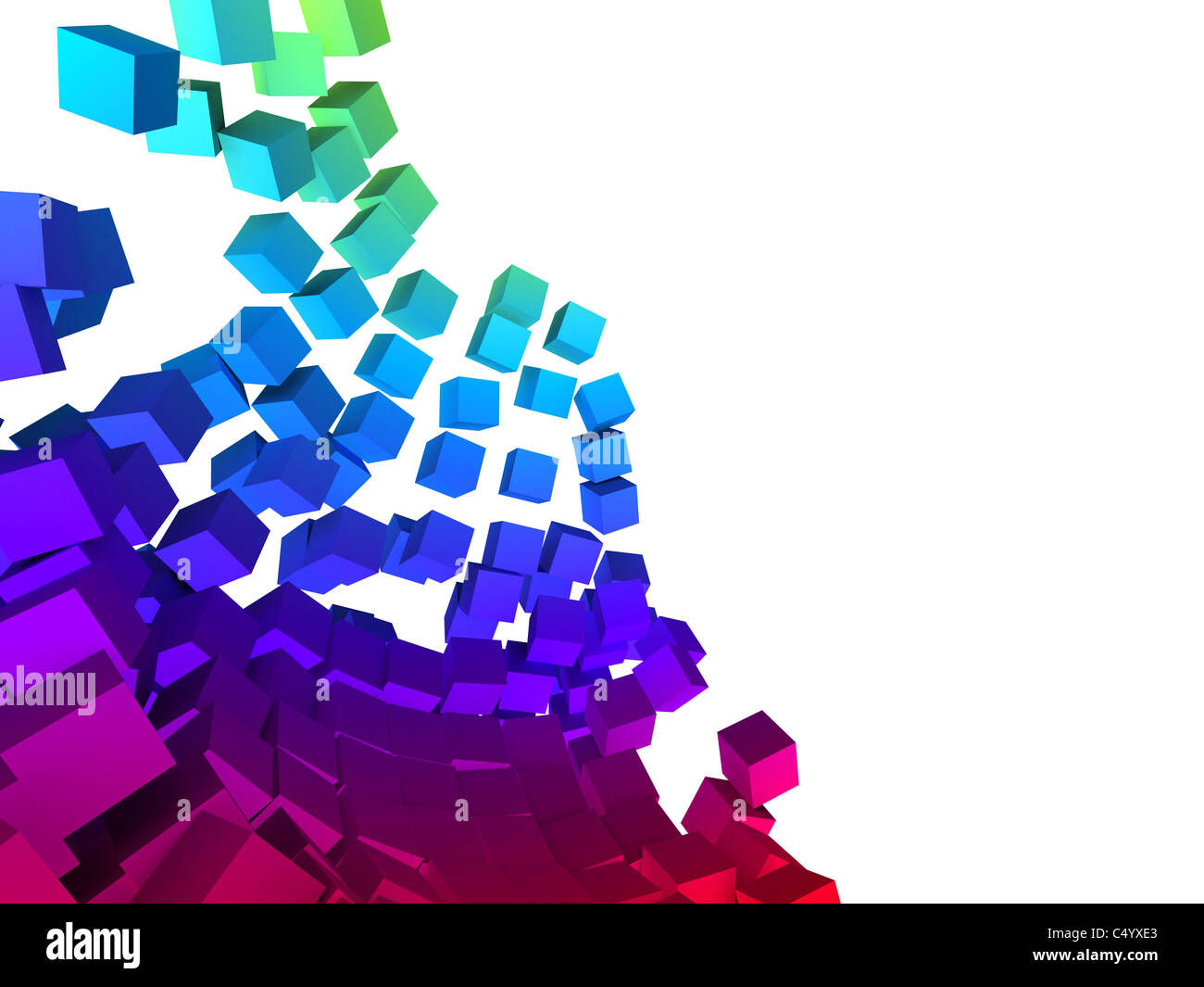 3d illustration green cubes matrix hi-res stock photography and images ...