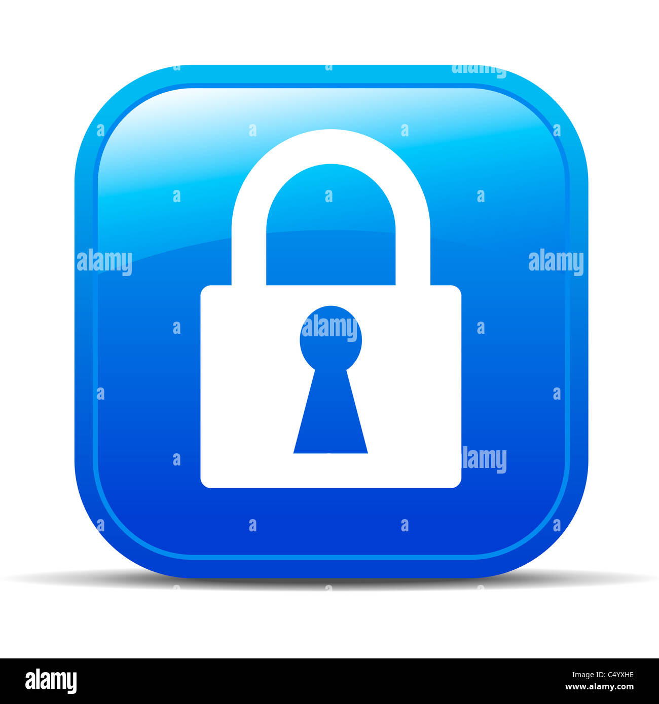 Padlock lock Internet button Icon Stock Photo - Alamy