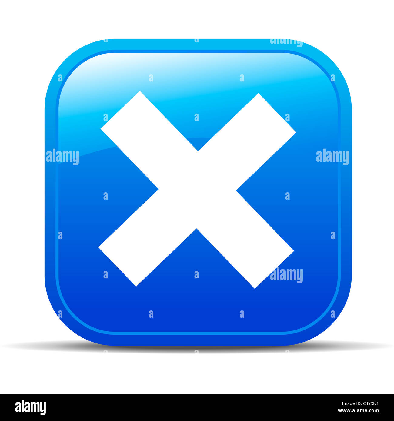 X No rejected Internet button Icon Stock Photo - Alamy