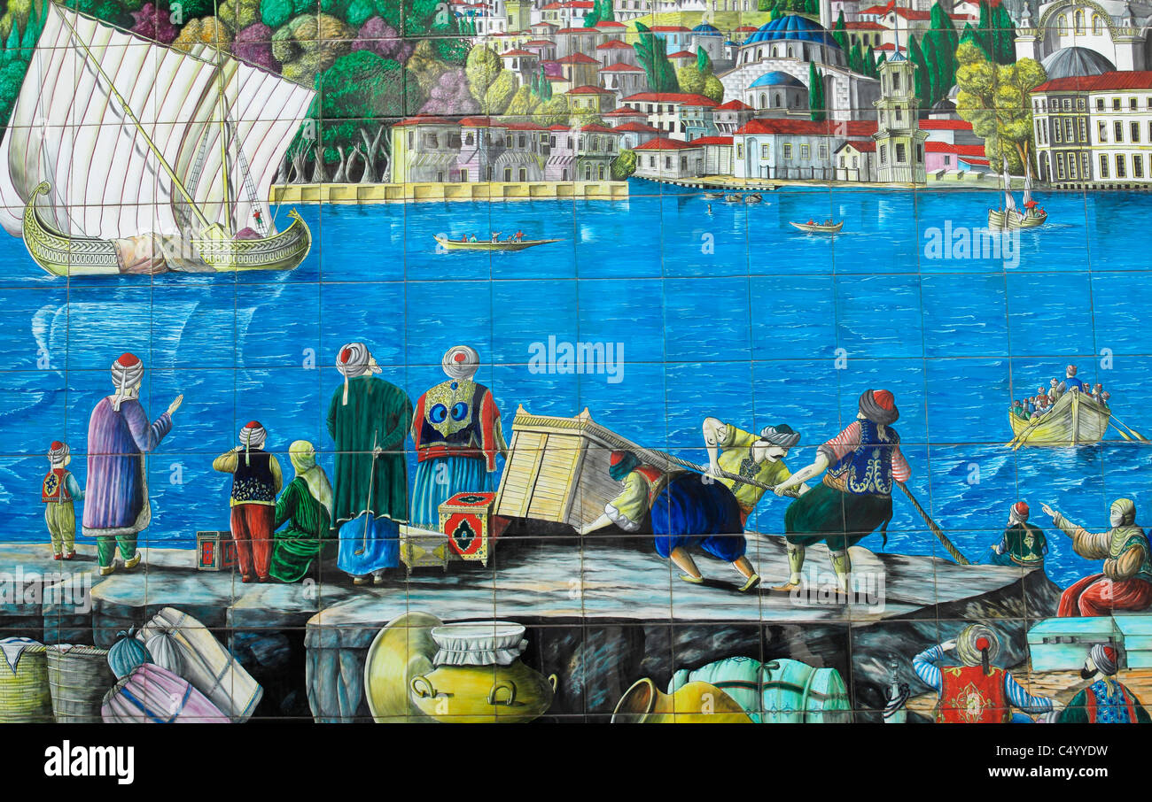 Turkey Istanbul traditional Istanbul mural Stock Photo - Alamy