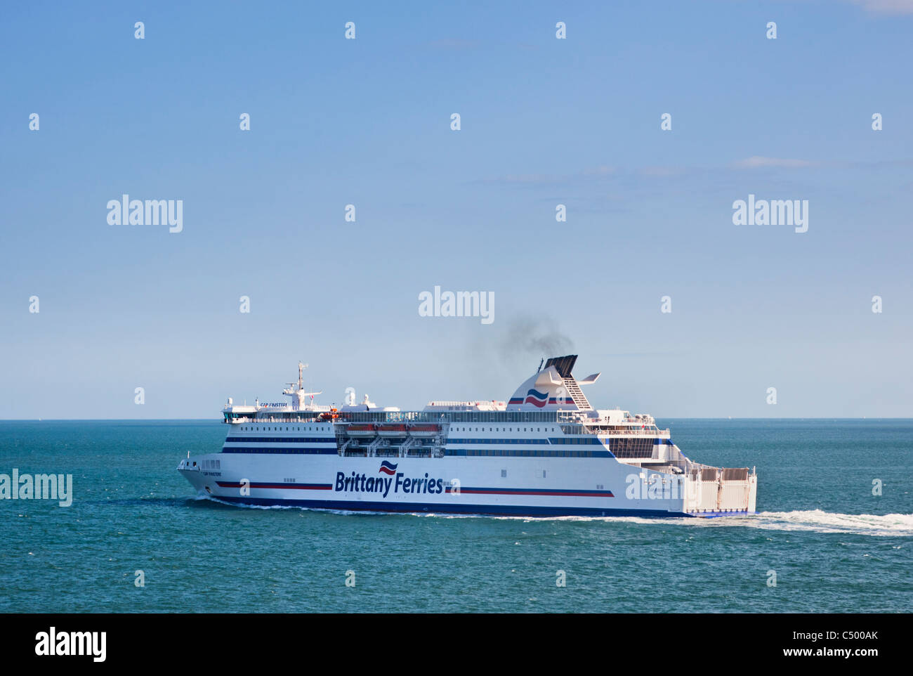 Brittany Ferries cross channel car ferry, mid English Channel, England ...