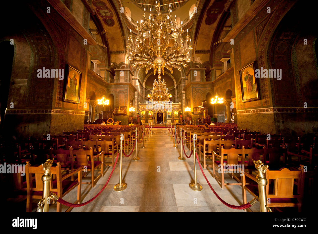 inside the church Hagia Sophia in Thessaloniki, Macedonia, Greece Stock ...