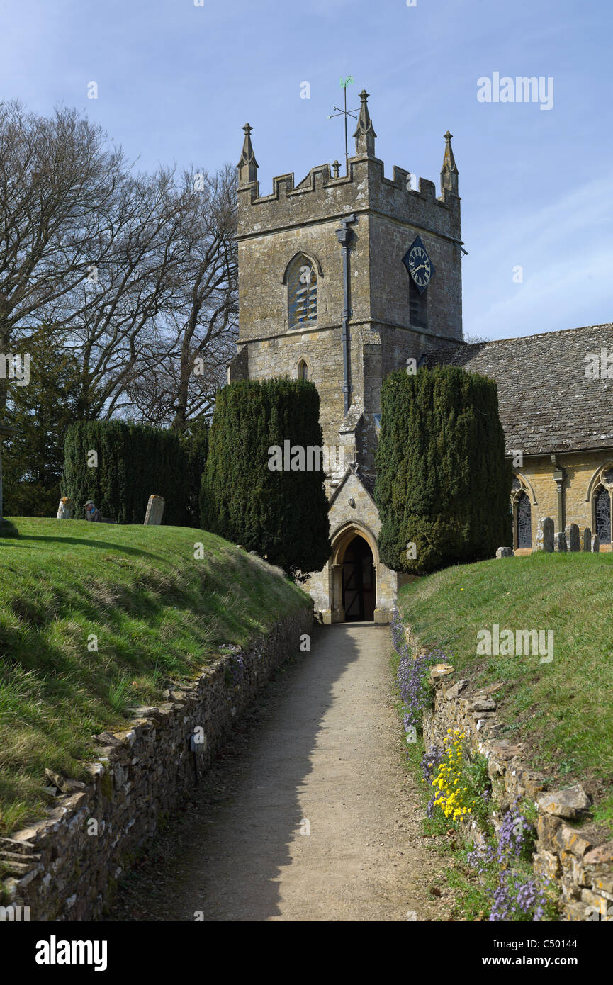 upper slaughter church the cotswolds gloucestershire the midlands ...