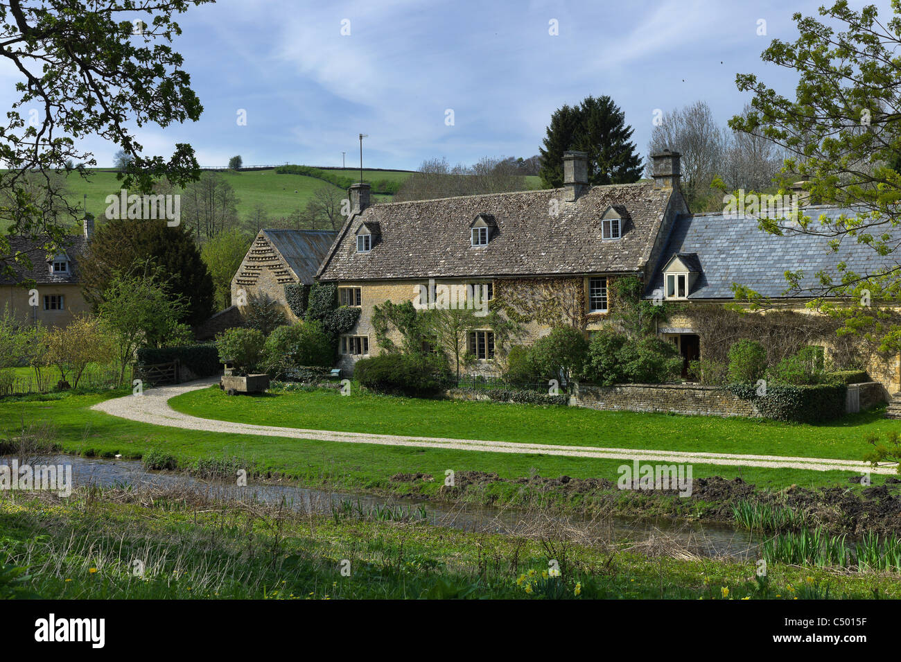 upper slaughter village the cotswolds gloucestershire the midlands ...