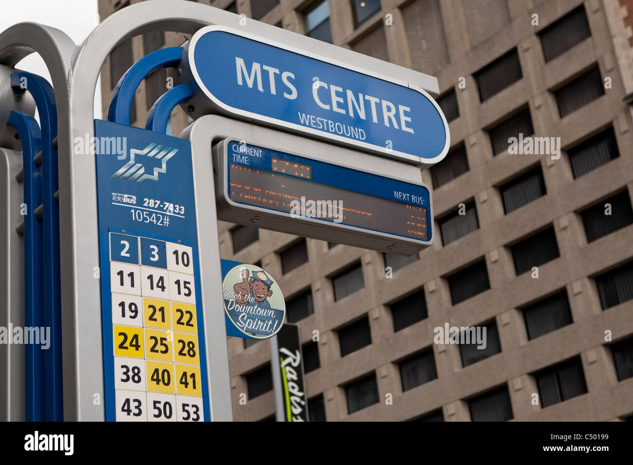 Winnipeg transit MTS Centre bus station is seen in Winnipeg Stock Photo ...