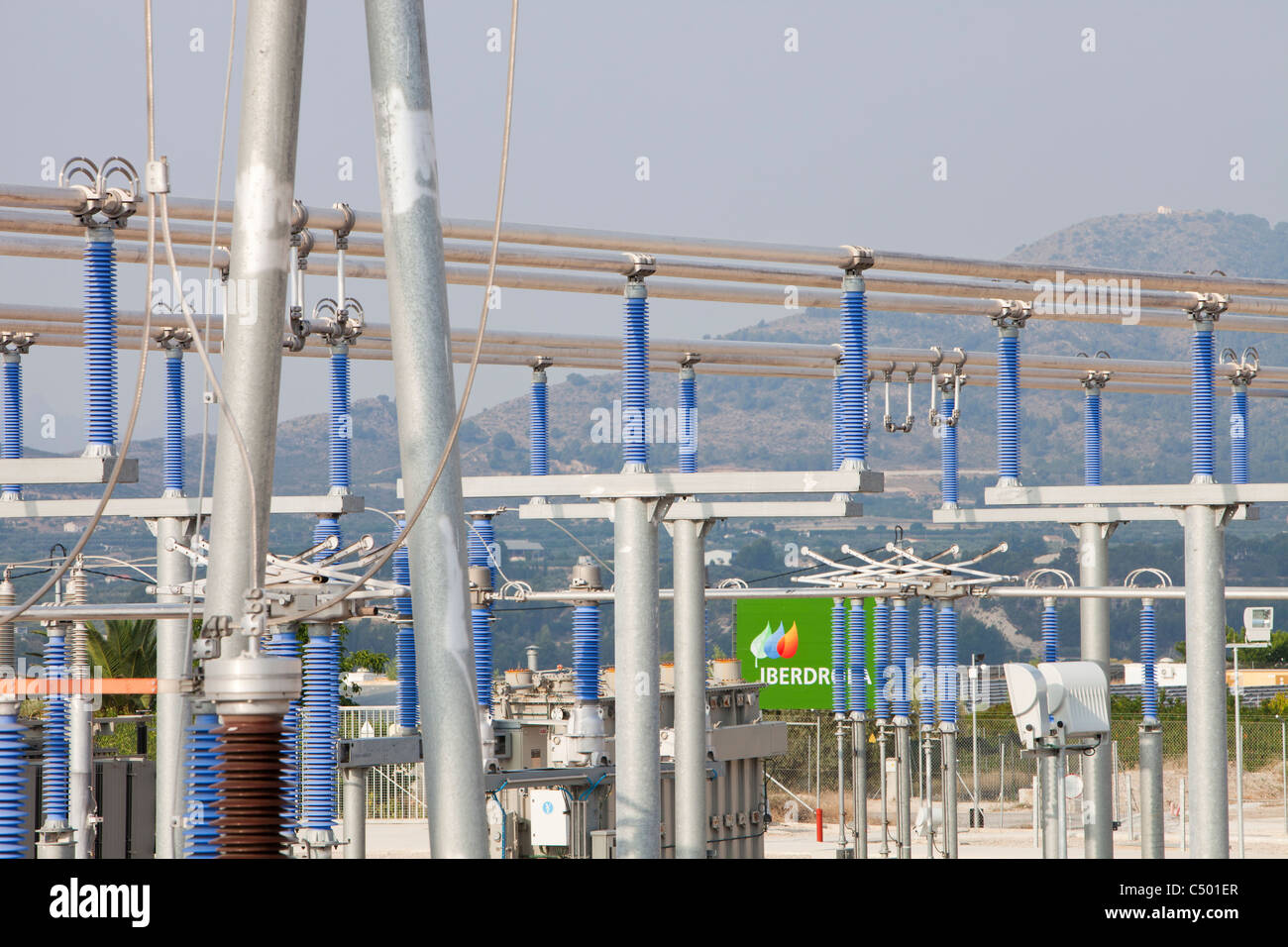 A sub station taking power from a photo voltaic solar power station ...
