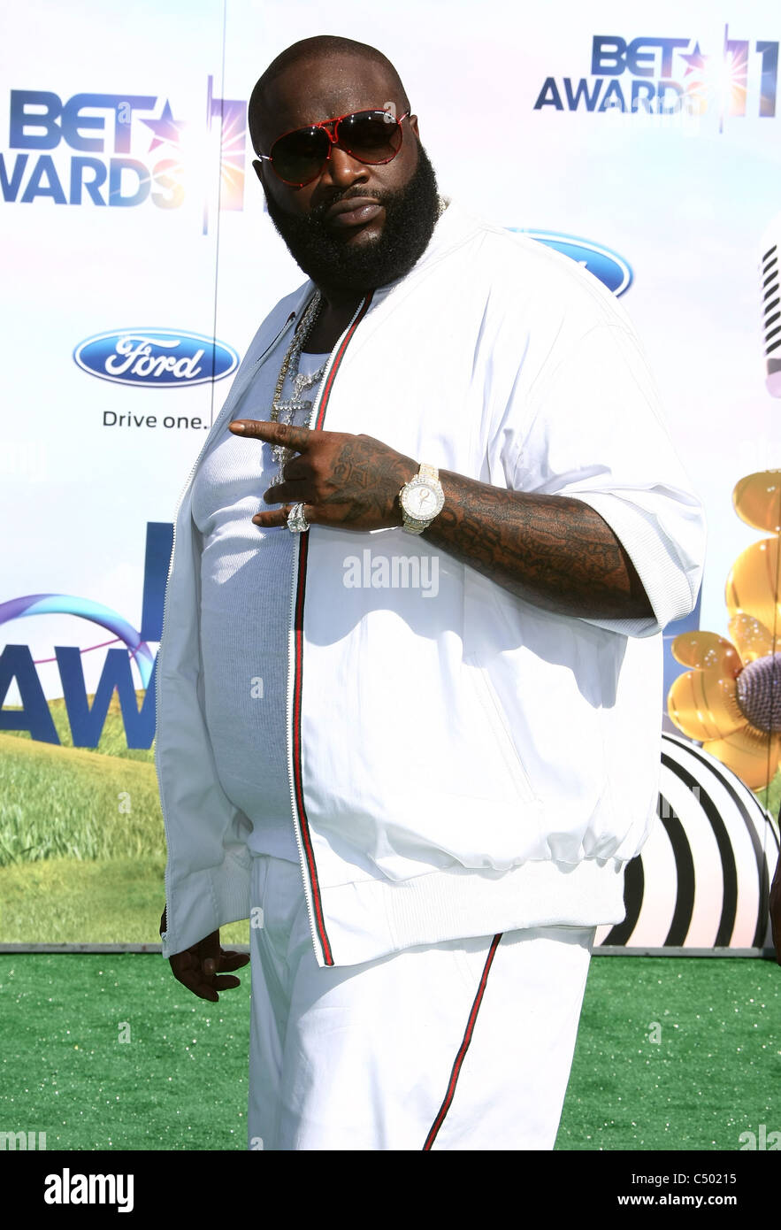 RICK ROSS BET AWARDS 2011 ARRIVALS DOWNTOWN LOS ANGELES CALIFORNIA USA ...
