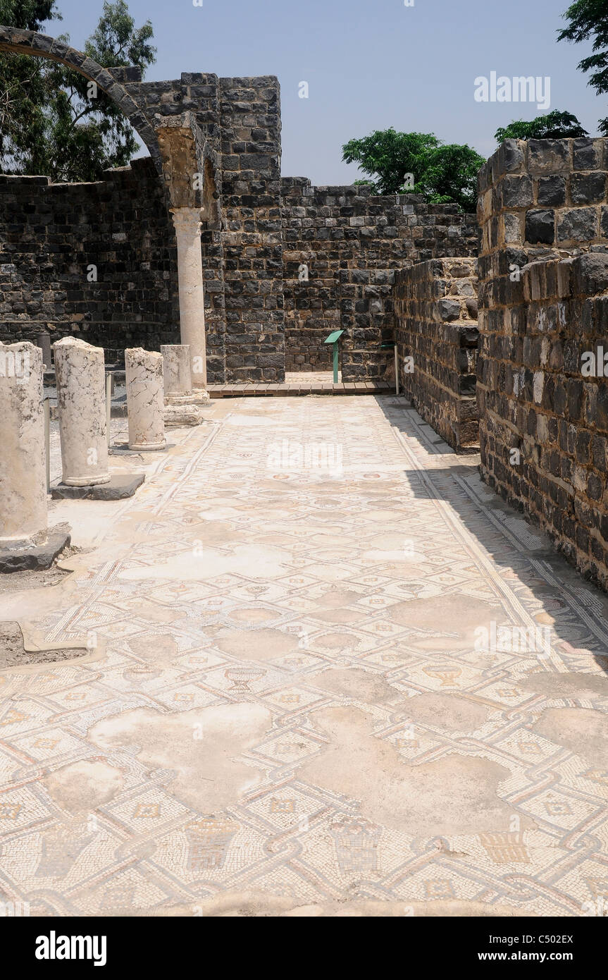 Kursi, Gergesa, Byzantine monastery and church with a mosaic floor ...