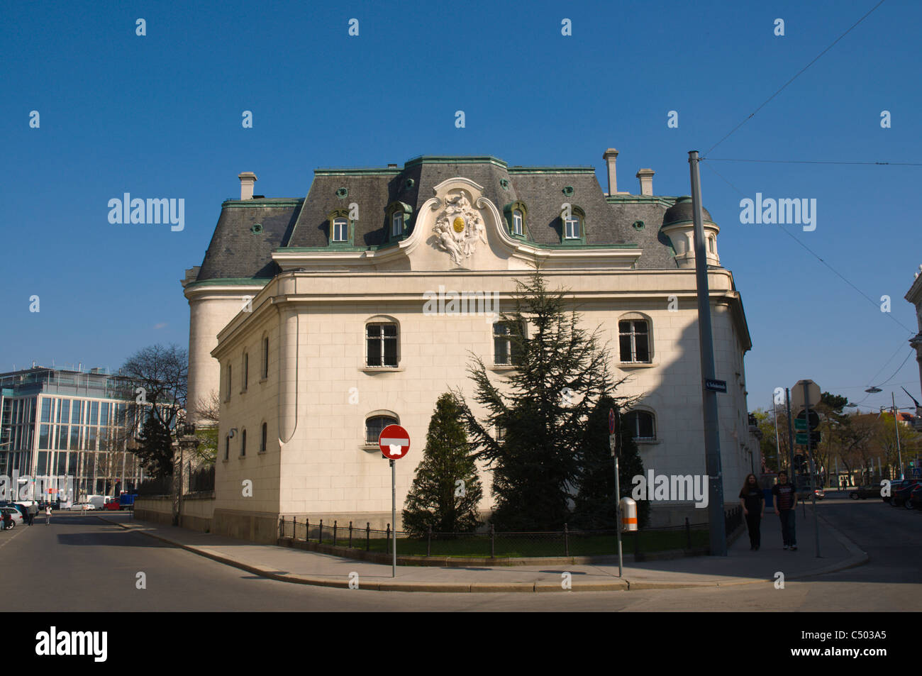 French embassy exterior at Karlsplatz square central Vienna Austria ...