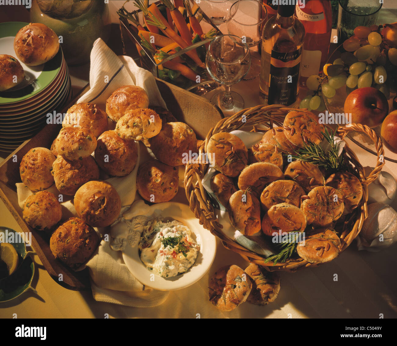 Tableau: Self - made party buns for autumn buffet Stock Photo - Alamy