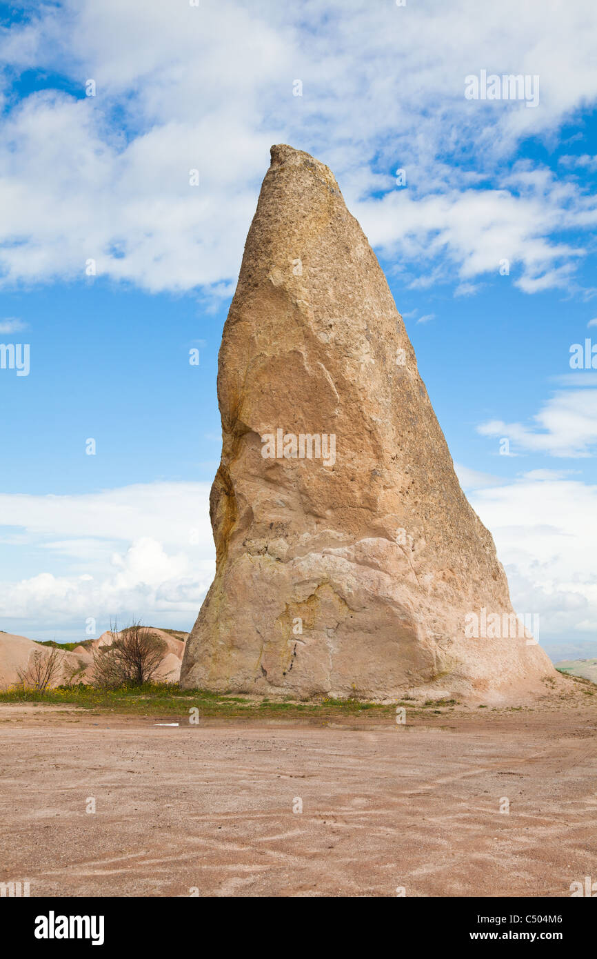 Singular rock formation at the Fairy Chimneys, in Cappadocia, Turkey ...