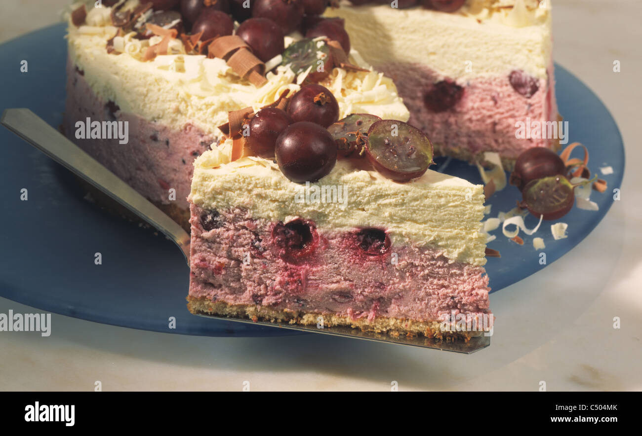 Gooseberry - chocolate - ice cream tart Stock Photo - Alamy
