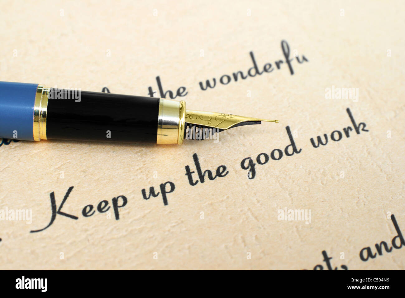 Keep up the good work Stock Photo - Alamy