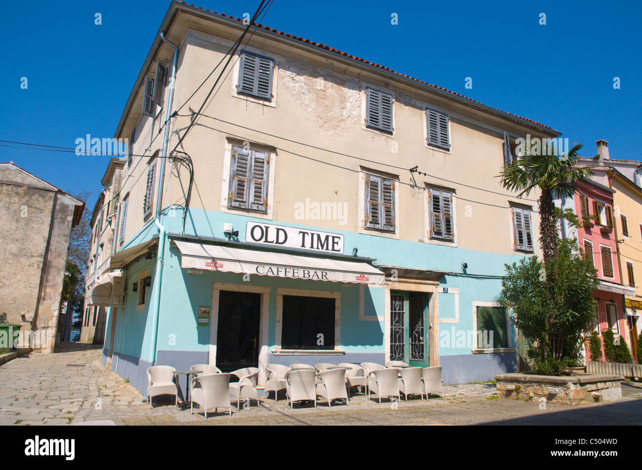 Caffe Bar Old Time at Trg Slobode square Stari Grad the old town Porec ...