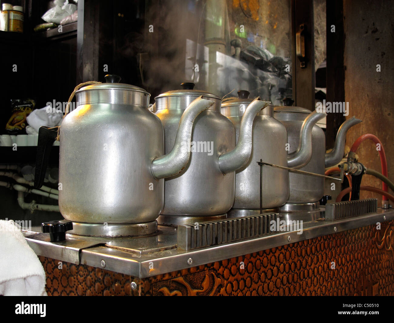 Turkey Istanbul Turkish water pipes Nargile shisha coffee shop Stock ...