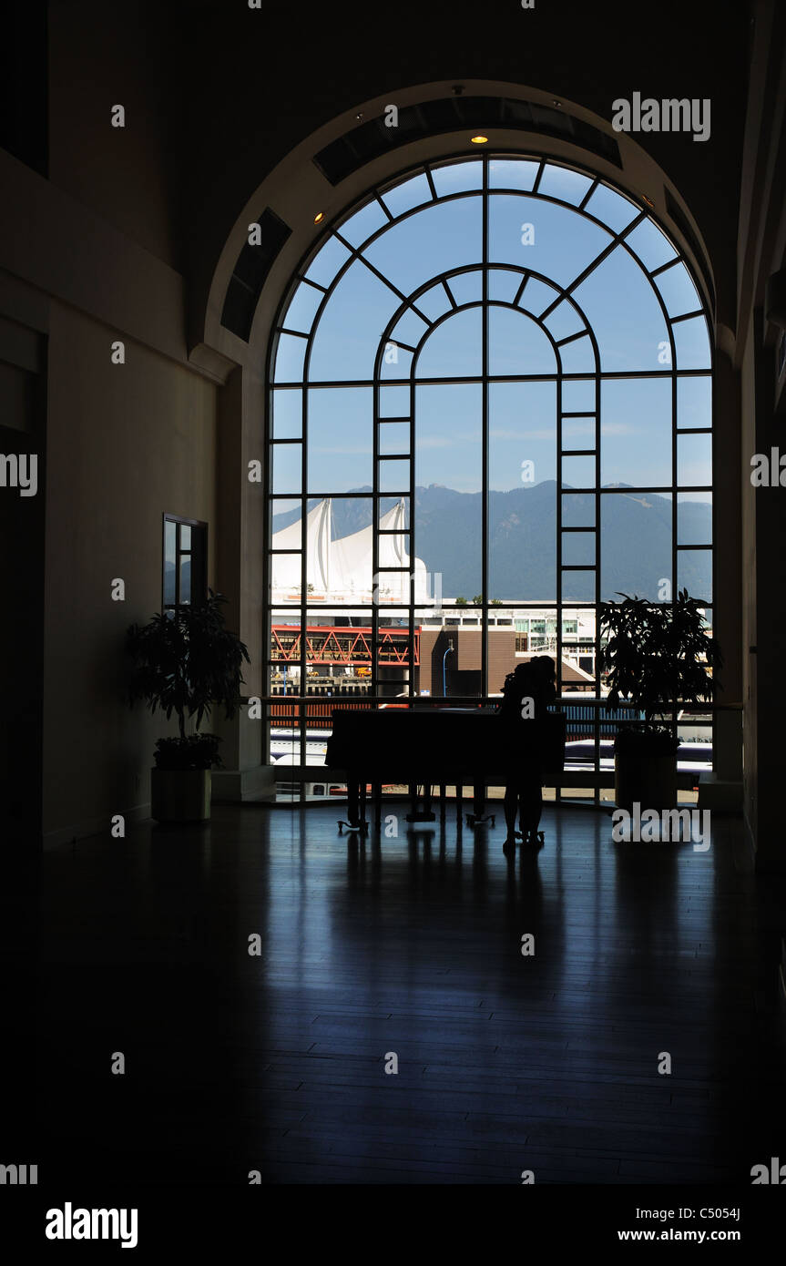 Canada Place, Vancouver seen through an arched window Stock Photo - Alamy