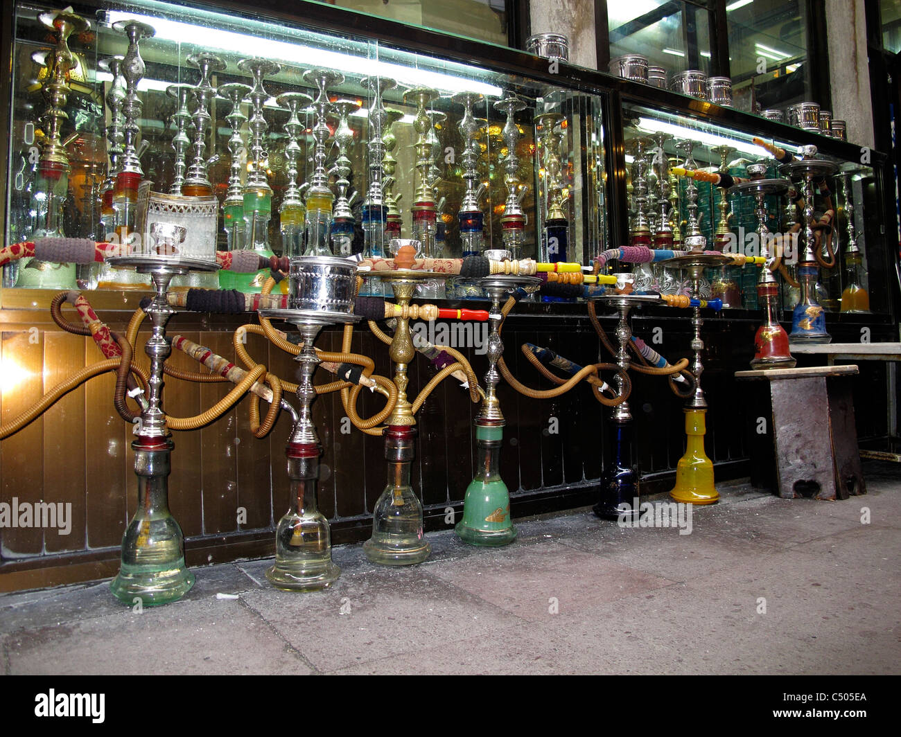Turkey Istanbul Turkish water pipes Nargile shisha. Burning coal for ...
