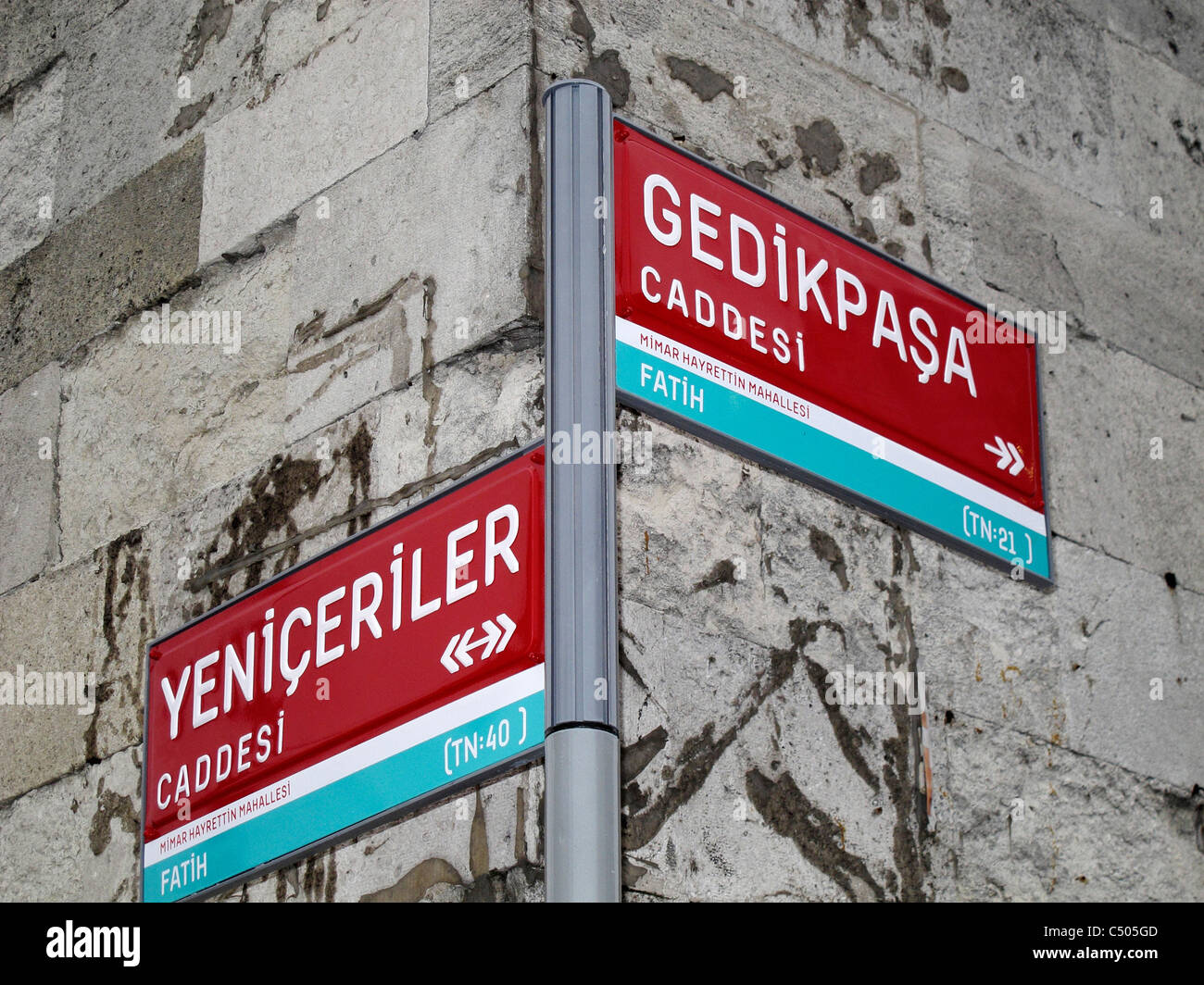 Turkey Istanbul Turkish street sign Stock Photo - Alamy