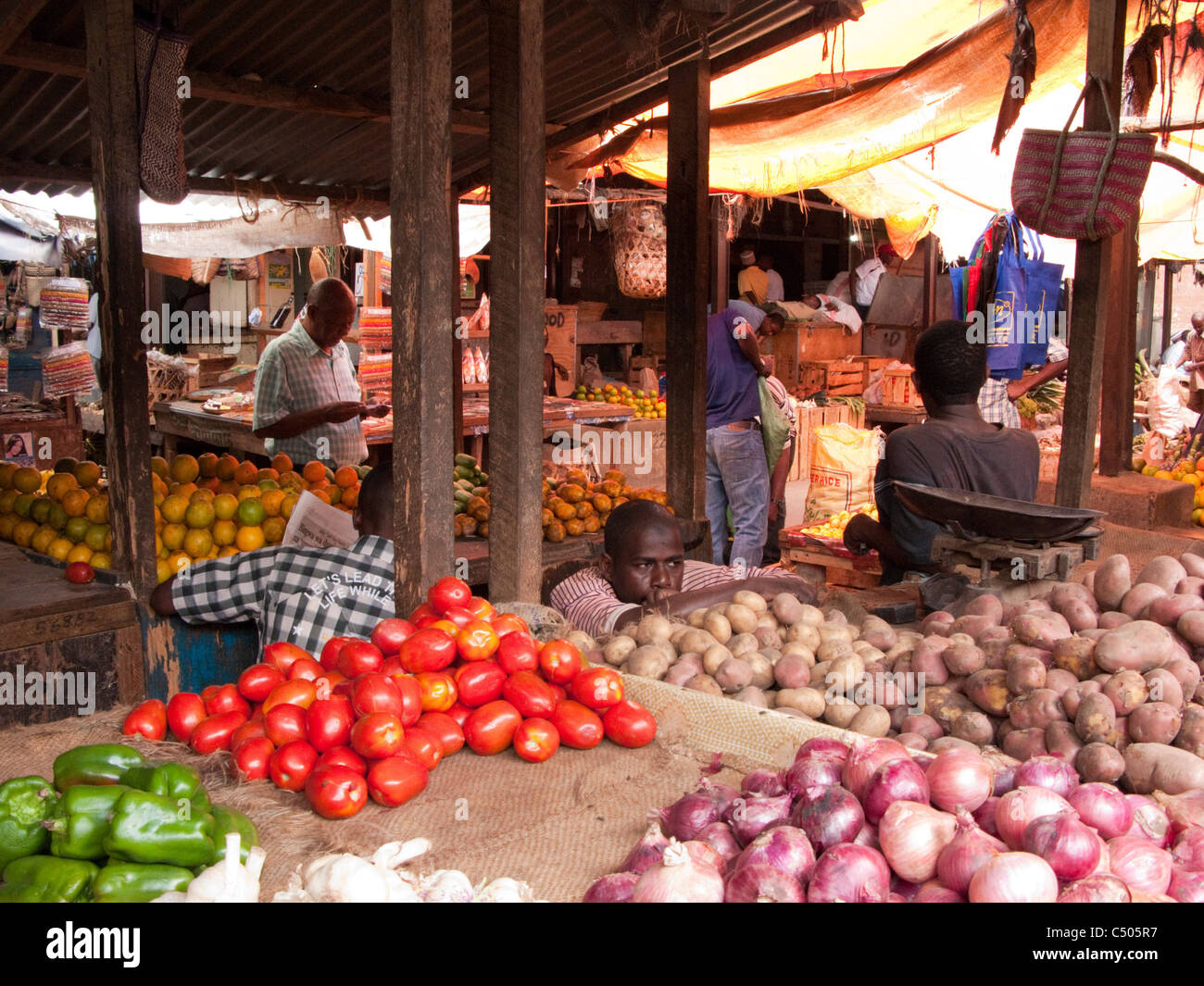 The main market. Stone town, Zanzibar, Tanzania Stock Photo - Alamy