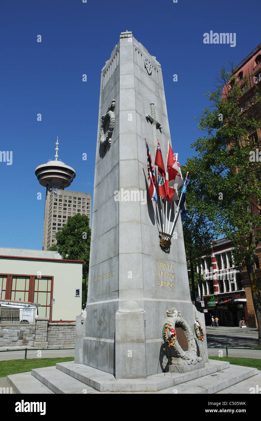 Victory Square and the Cenotaph in Vancouver, BC, Canada Stock Photo ...