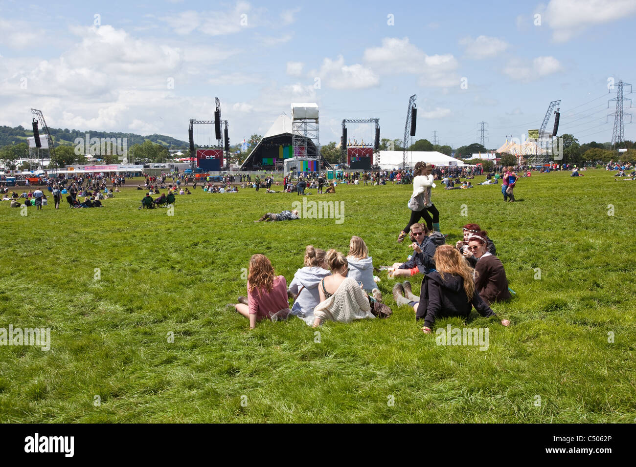 Pyramid stage arena field empty hi-res stock photography and images - Alamy